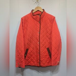 Talbots | Jackets & Coats | Talbots Quilted Barn Jacket In Neon Orange ...